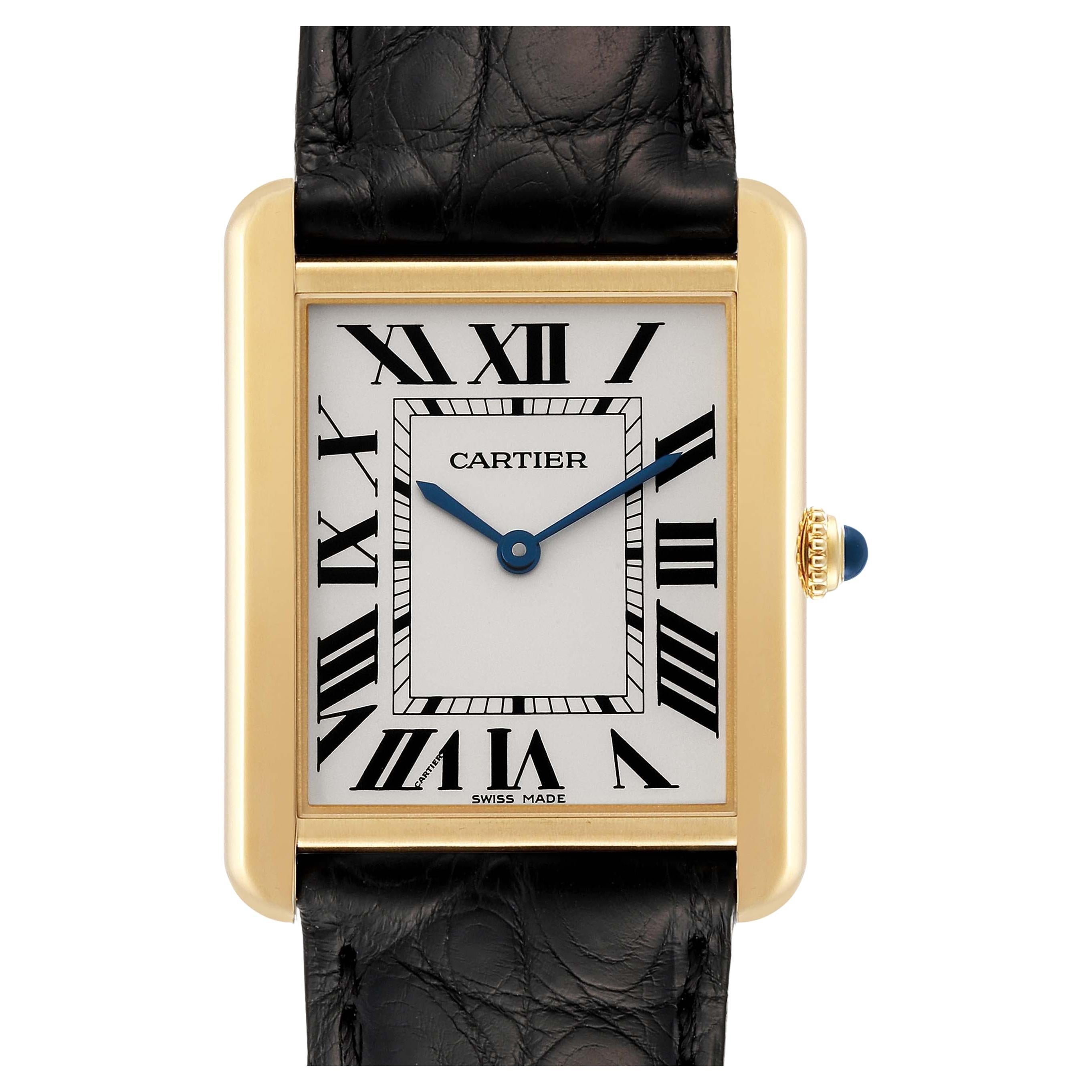 Cartier Tank Solo Large Yellow Gold Steel Mens Watch W5200004 at 1stDibs