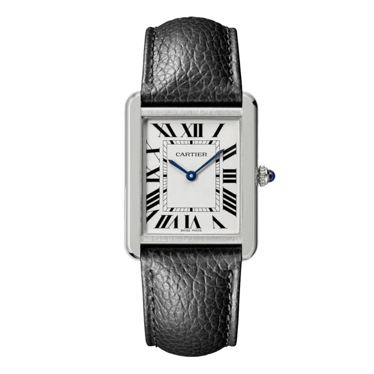 Cartier Tank Solo Quartz Movement Steel and Leather Watch WSTA0028 at ...