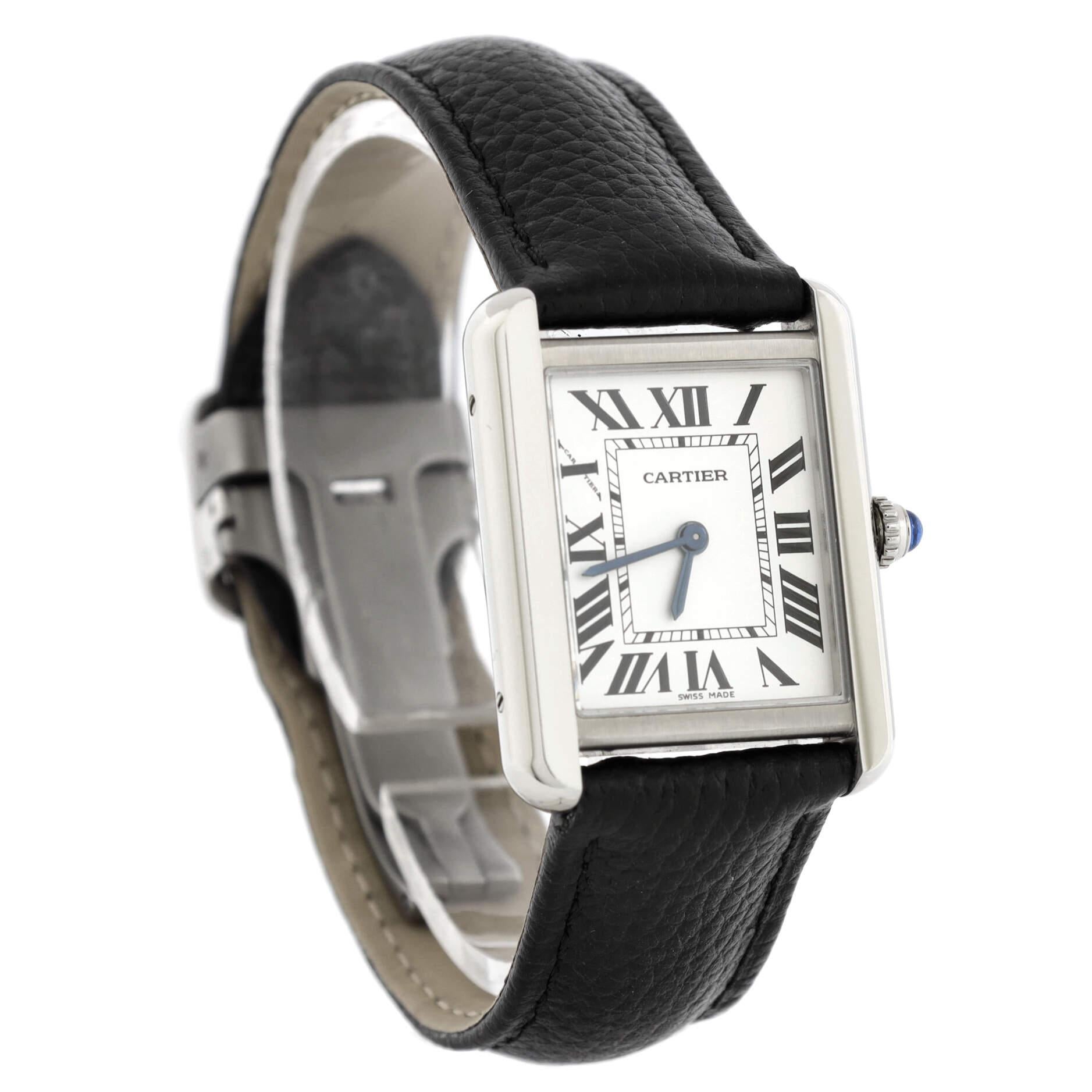 Cartier Tank Solo Quartz Watch Stainless Steel and Leather 24 For Sale ...
