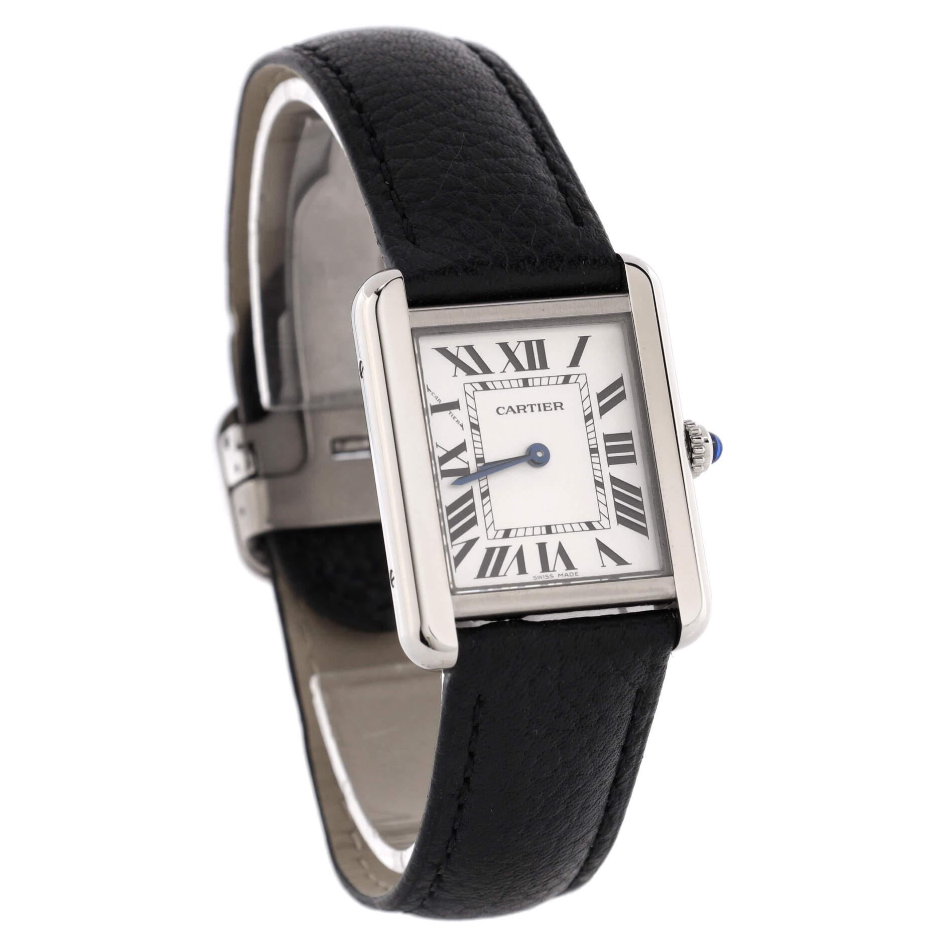 Cartier Tank Solo Quartz Watch Stainless Steel and Leather 24 For Sale ...