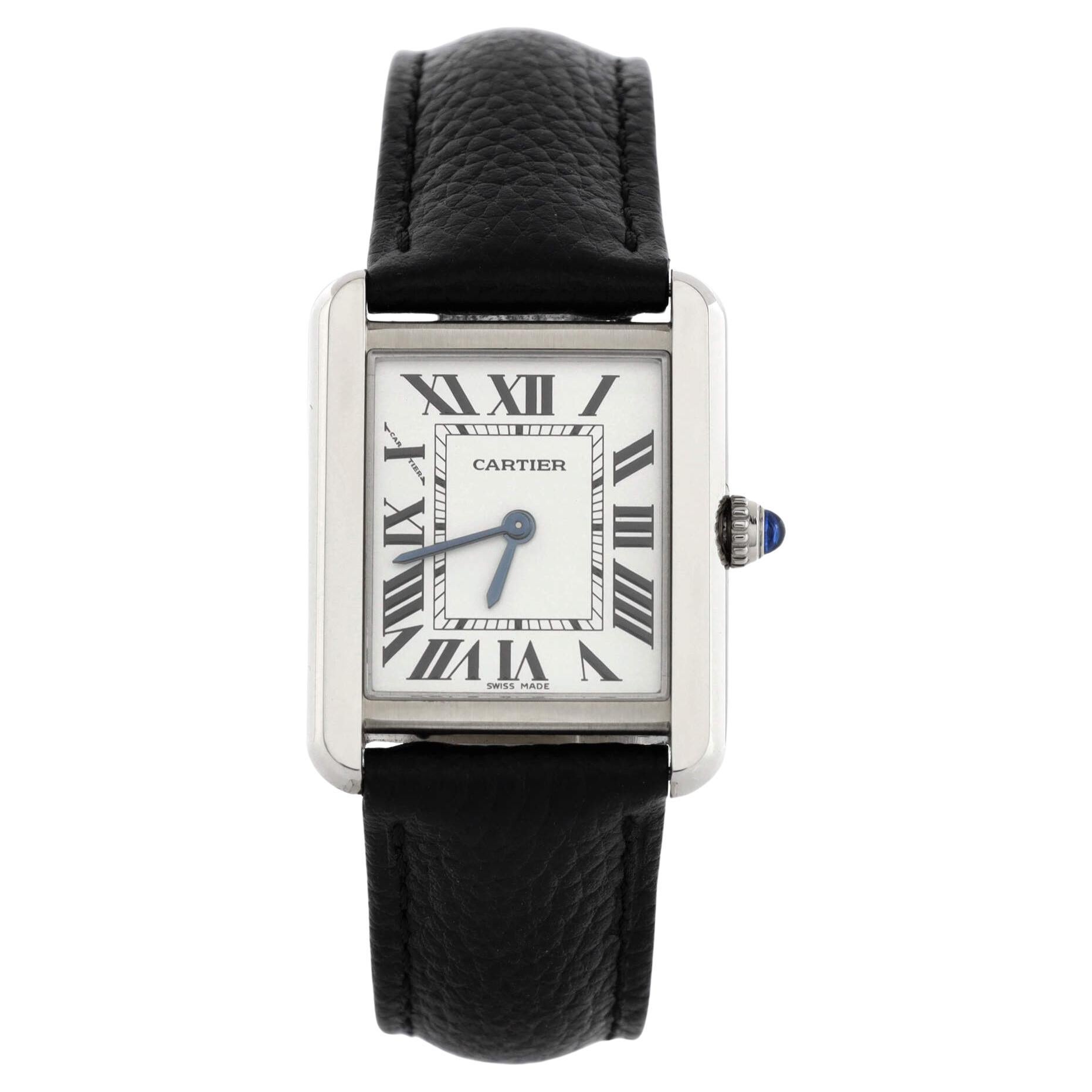 Cartier Tank Solo Quartz Watch Stainless Steel and Leather 24 For Sale ...