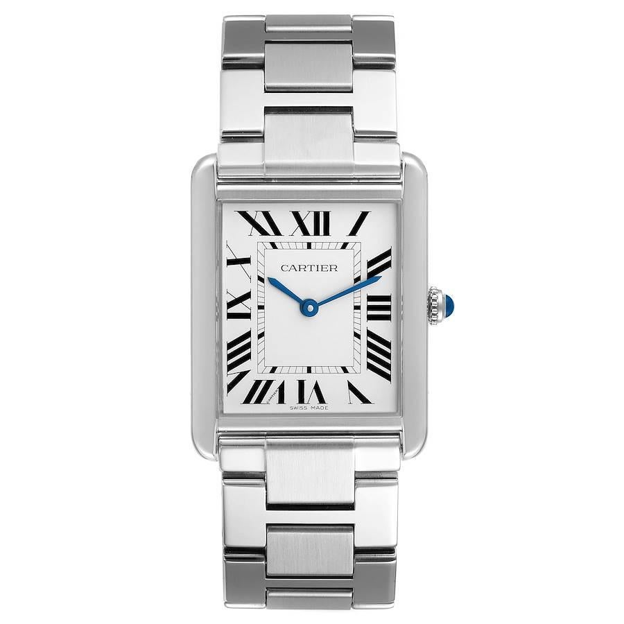 Cartier Tank Solo Silver Dial Steel Mens Watch W5200014 at 1stDibs ...