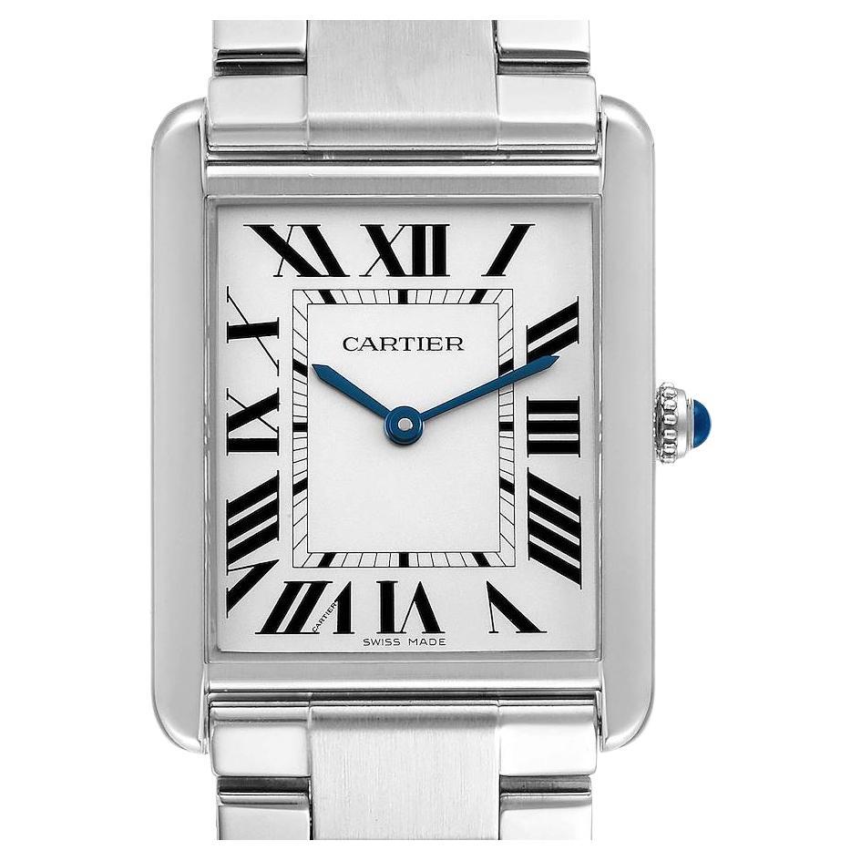 Cartier Tank Solo Silver Dial Steel Mens Watch W5200014 at 1stDibs