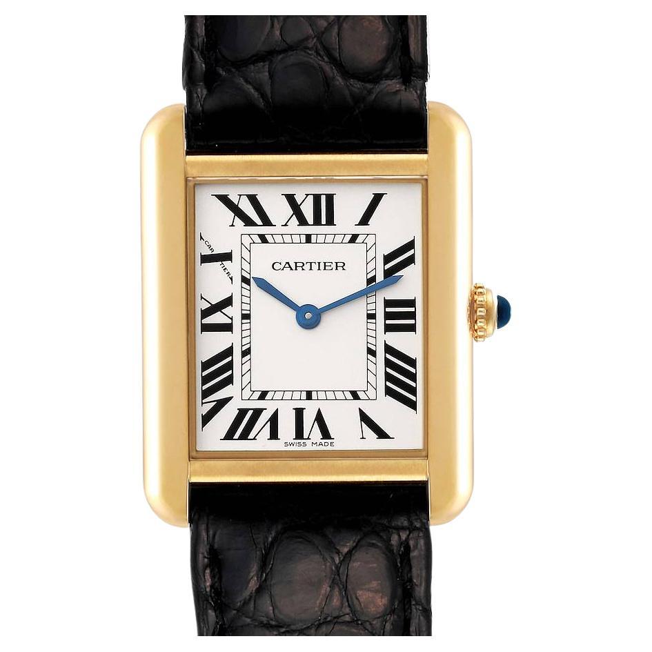 Cartier Tank Solo Small Yellow Gold Steel Silver Dial Ladies Watch ...