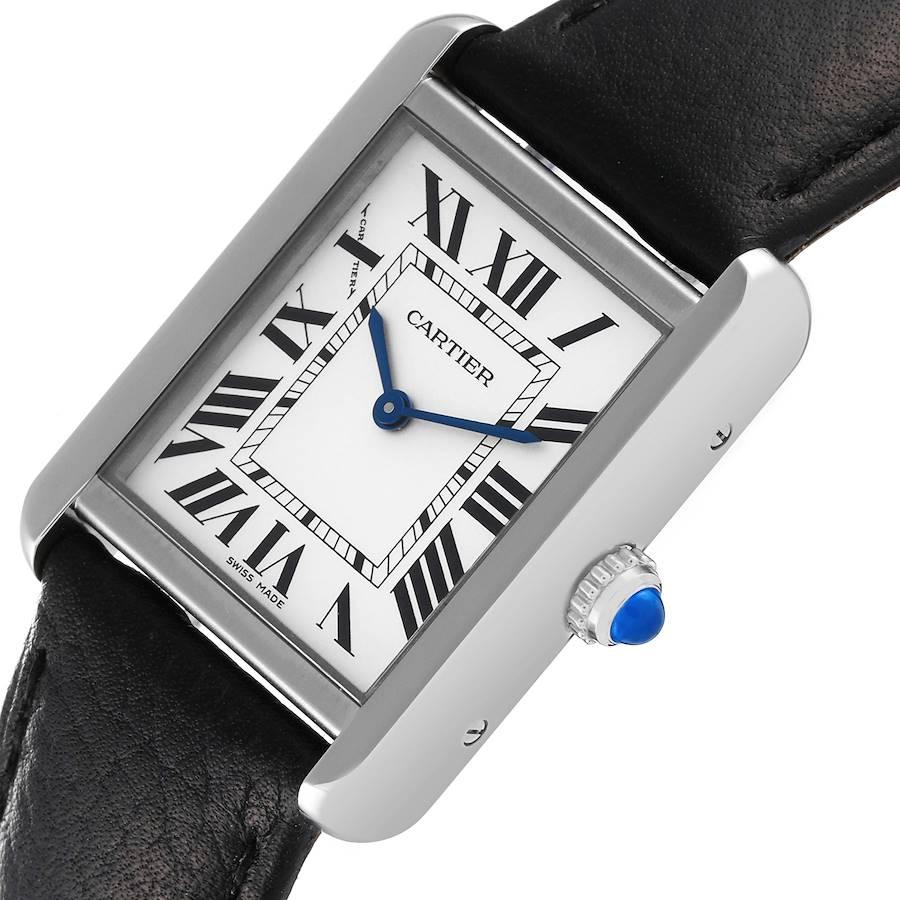 Cartier Tank Solo Steel Black Strap Quartz Ladies Watch WSTA0030 Box ...
