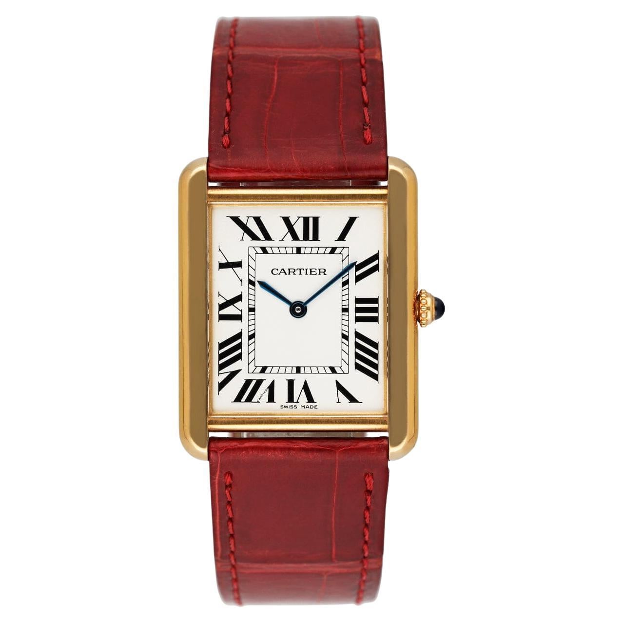 Cartier Tank Solo 18K Yellow Gold Watch W5200002 at 1stDibs