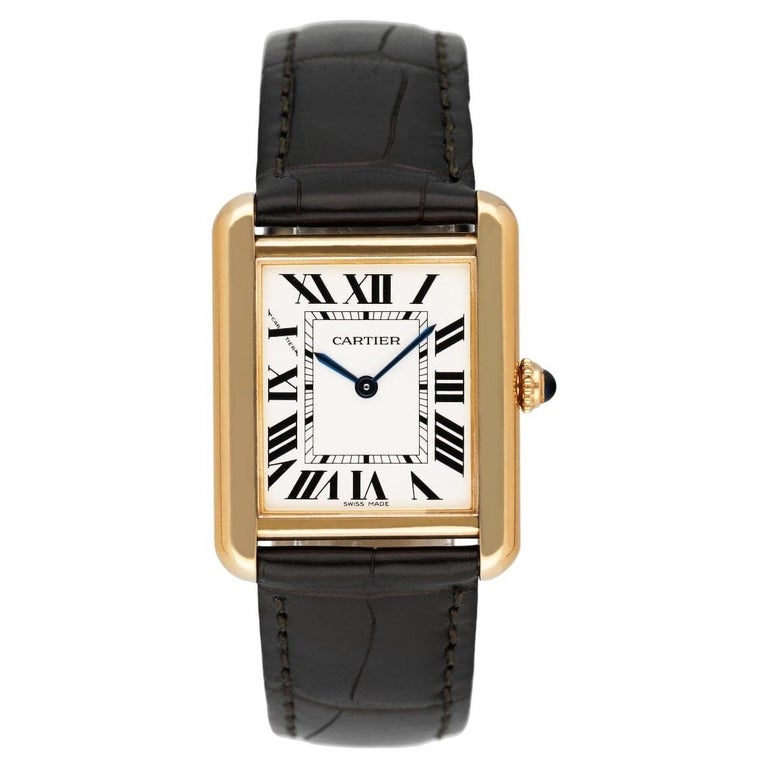 Cartier: 18 Karat Gelbgold Damenuhr Tank Solo W5200002 bei 1stDibs