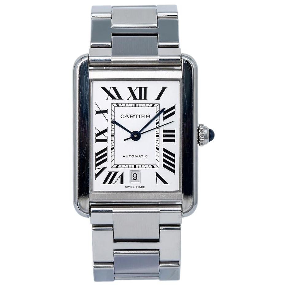 Cartier Tank Solo W5200028, Silver Dial, Certified and Warranty at 1stDibs