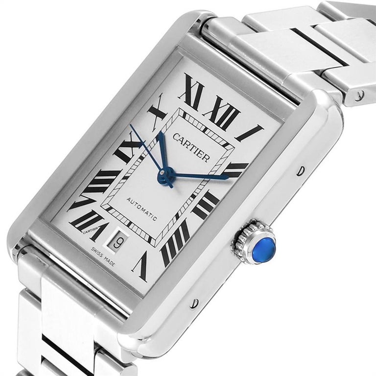 Cartier Tank Solo XL Silver Dial Automatic Steel Men's Watch W5200028 ...