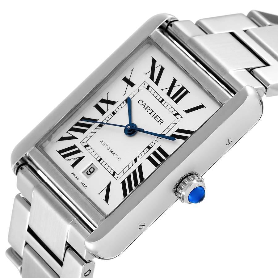 Cartier Tank Solo XL Silver Dial Automatic Steel Mens Watch W5200028 at ...