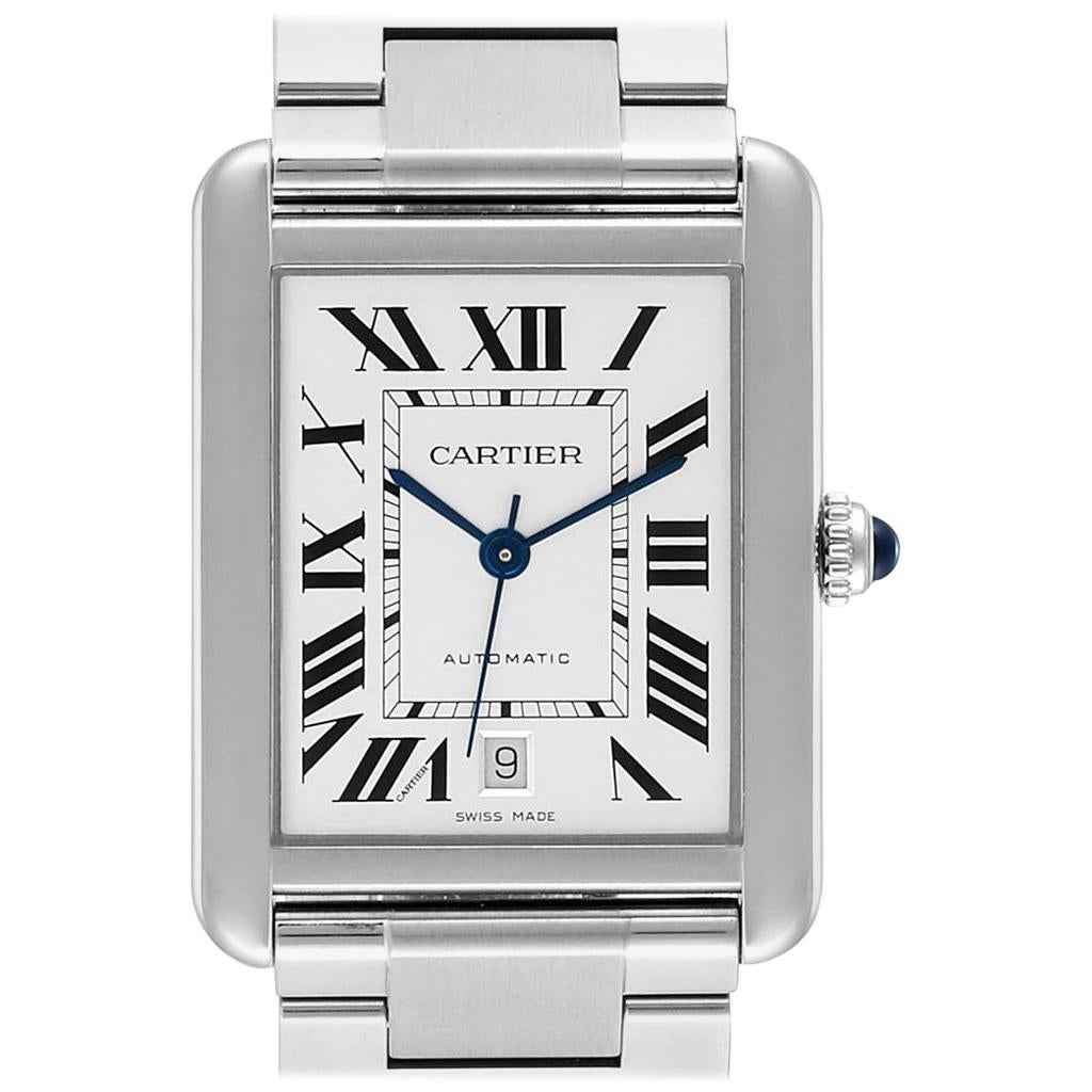 Cartier Tank Solo XL Silver Dial Automatic Steel Men's Watch W5200028 ...
