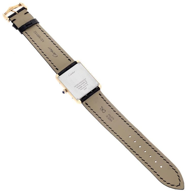 Cartier Tank Solo Yellow Gold Steel Black Strap Large Watch W5200004 at ...