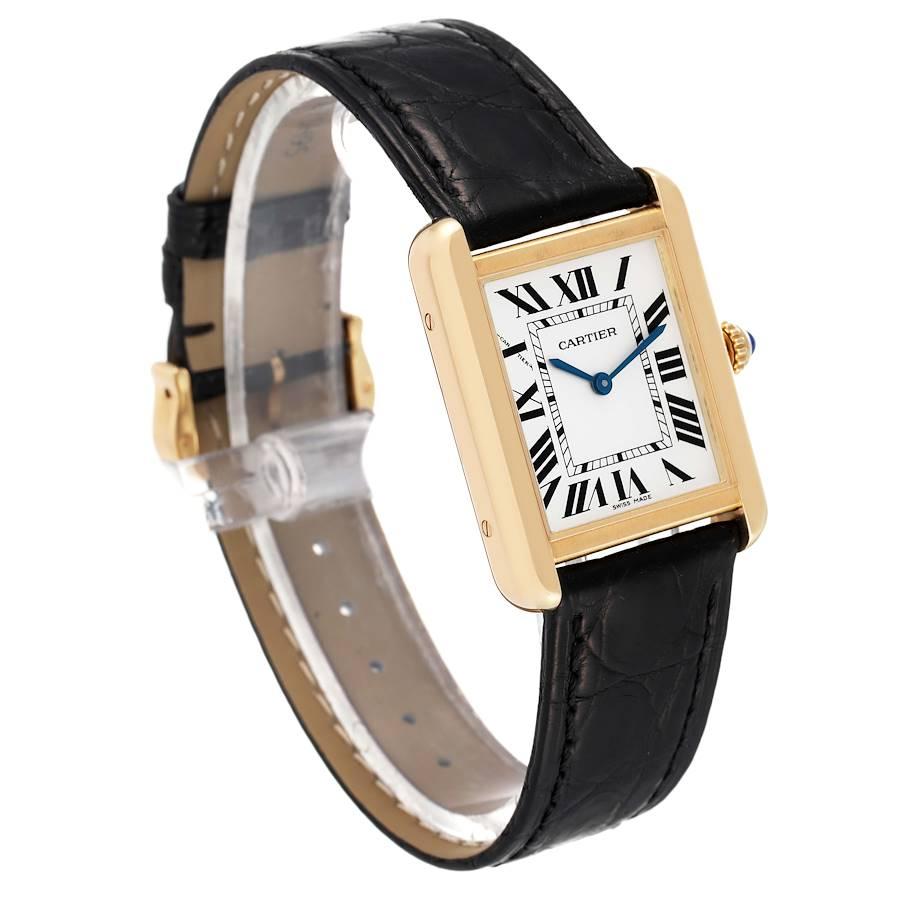 Cartier Tank Solo Yellow Gold Steel Silver Dial Ladies Watch W5200002 ...