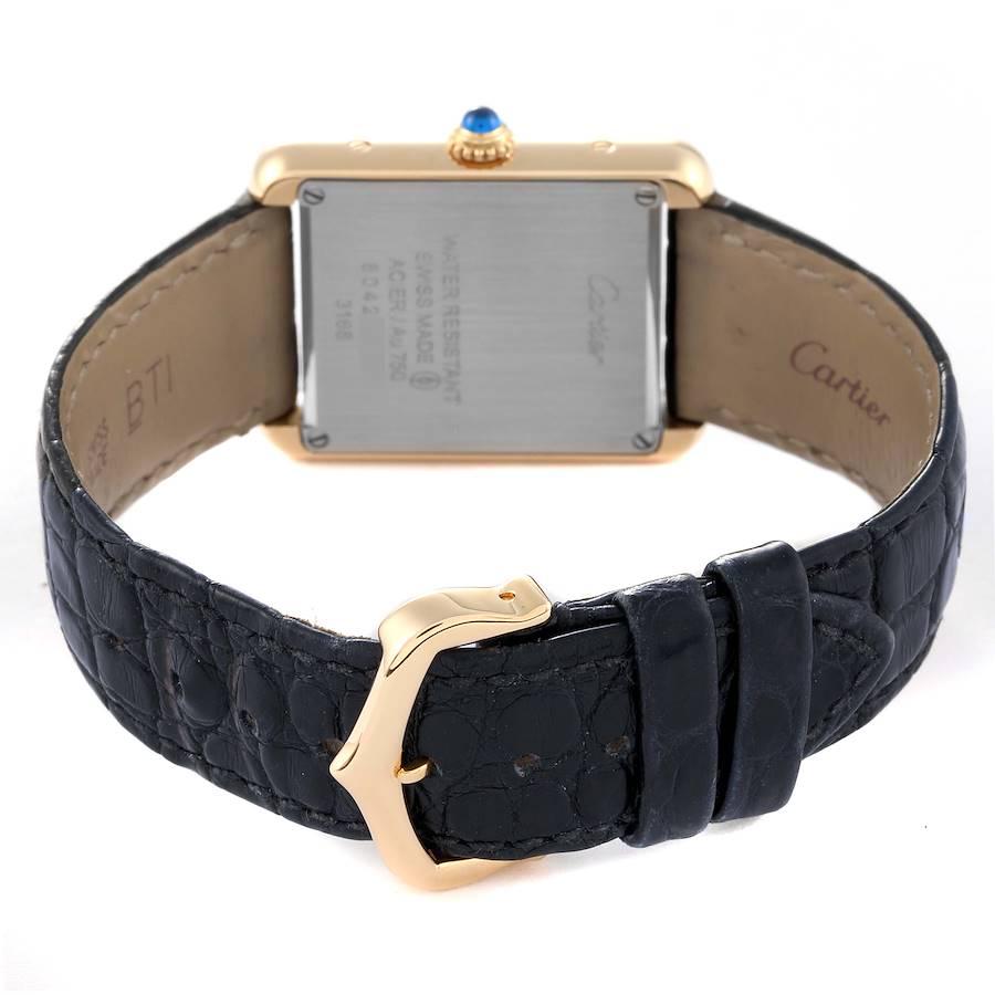 Cartier Tank Solo Yellow Gold Steel Silver Dial Ladies Watch W5200002 ...