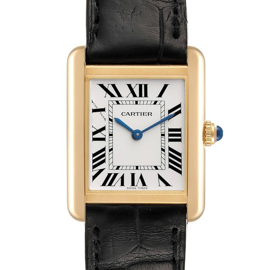 Cartier Tank Solo Yellow Gold Steel Black Strap Ladies Watch W1018755 ...