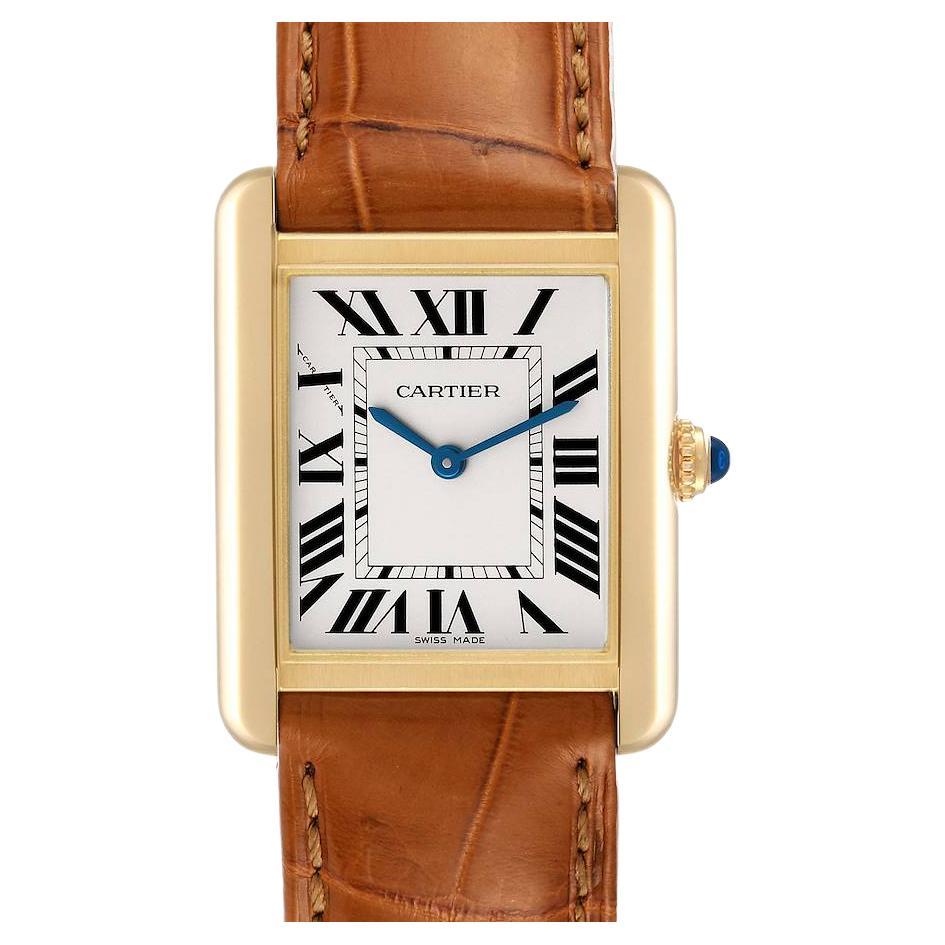 Cartier Tank Solo Yellow Gold Steel Ladies Watch W1018755 Box Papers ...