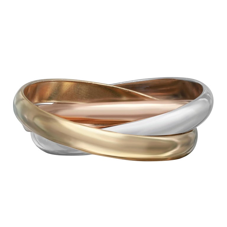 Cartier Three-Tone Small Trinity Ring 18k White Yellow and Pink Gold ...