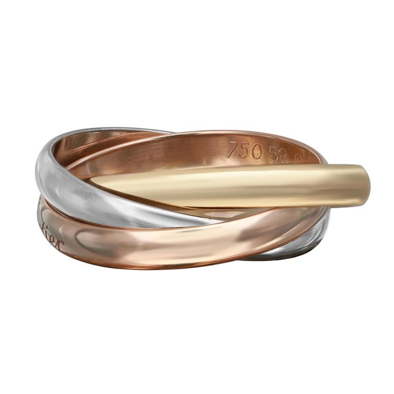 Cartier Three-Tone Small Trinity Ring 18k White Yellow and Pink Gold ...