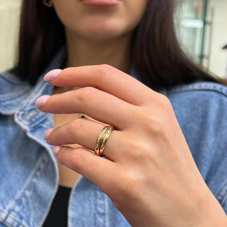 Cartier Three-Tone Small Trinity Ring 18k White Yellow and Pink Gold ...