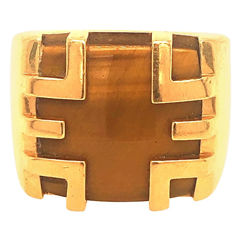 Cartier Tiger Eye and Gold Ring at 1stDibs