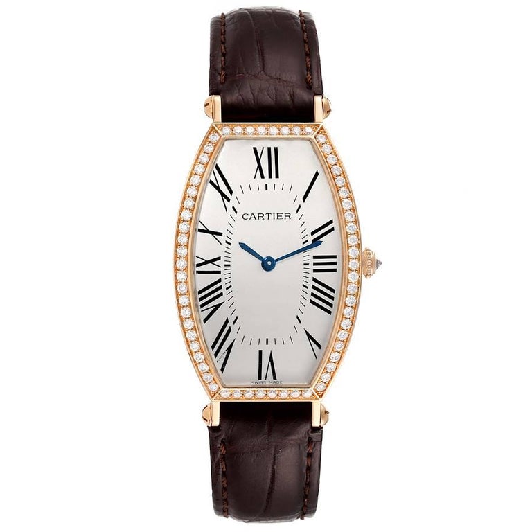 Cartier Tonneau Rose Gold Diamond Ladies Watch 2849 For Sale at 1stDibs