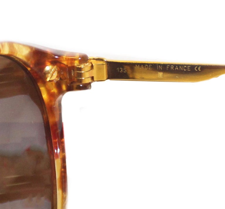 Cartier Tortoise Shell Motif Sunglasses Gold Tone Details 135 Temples ...
