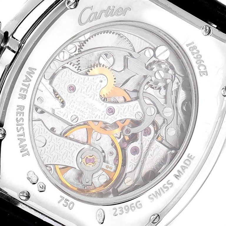 Cartier Tortue Monopusher Chronograph White Gold Diamond Watch 2396G ...