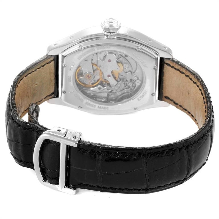 Cartier Tortue Monopusher Chronograph White Gold Diamond Watch 2396G ...