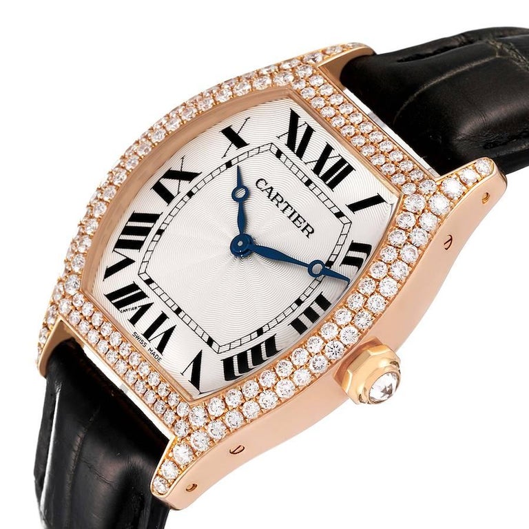 Cartier Tortue Rose Gold Diamond Bezel Ladies Watch WA503751 For Sale ...