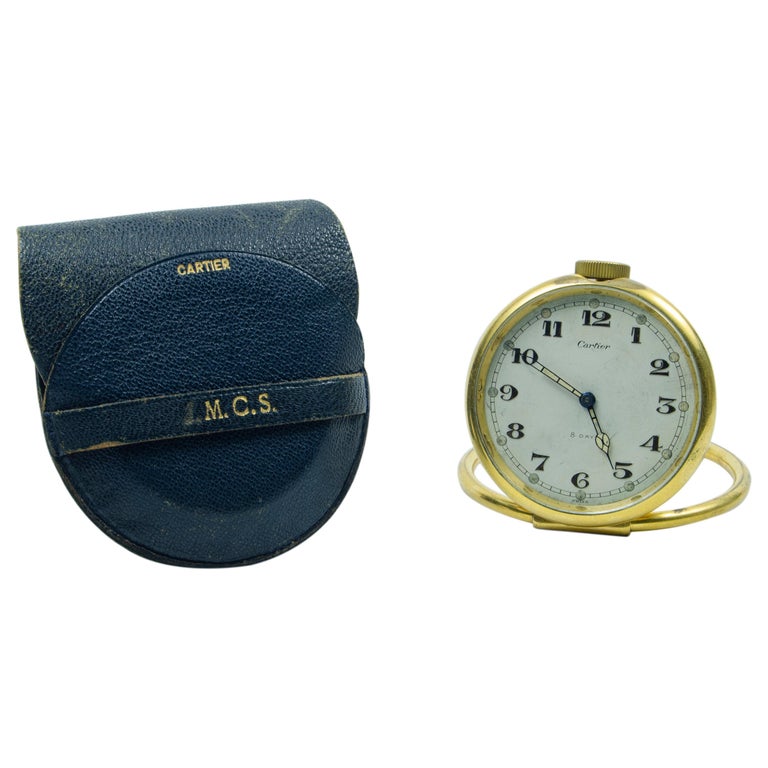 Cartier Travel Clock 'on Table' at 1stDibs