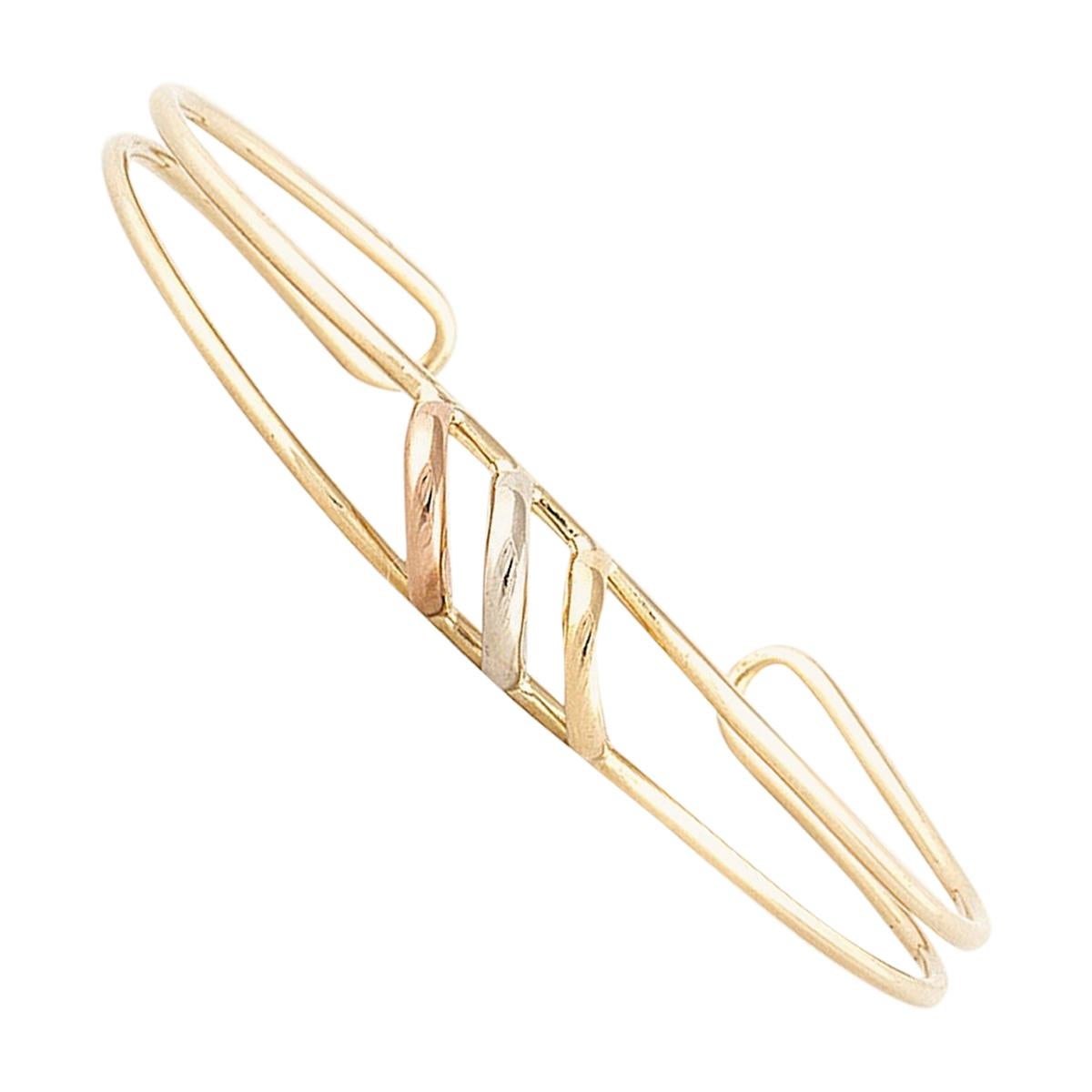 CARTIER Panther Tri-Color Gold Bracelet at 1stDibs