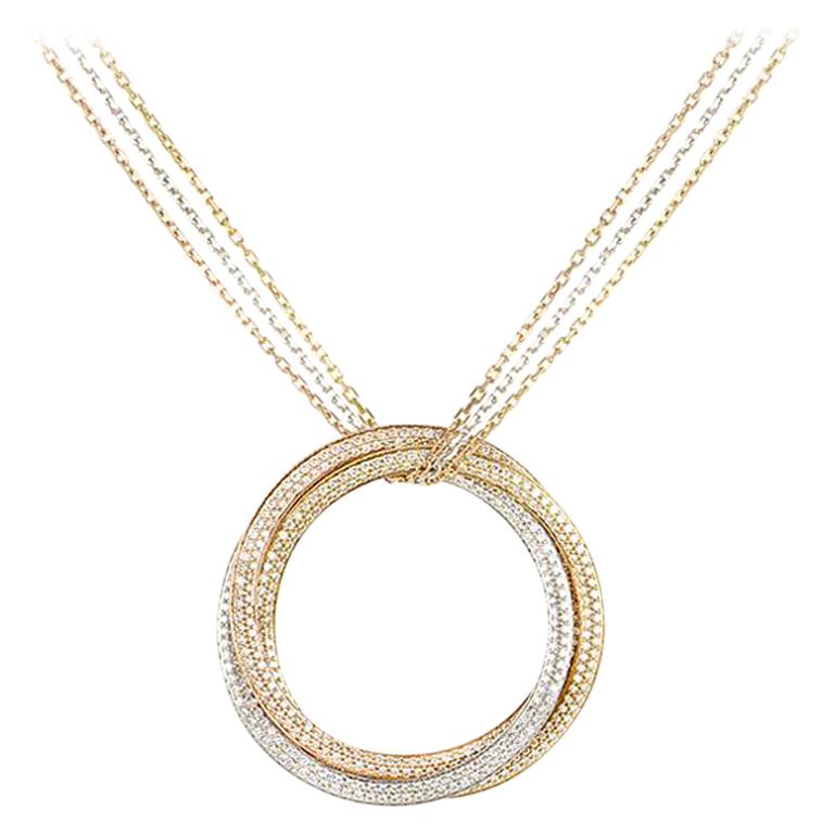 Cartier Tri-Color Diamond Trinity De Cartier Large Necklace N7059300 at ...