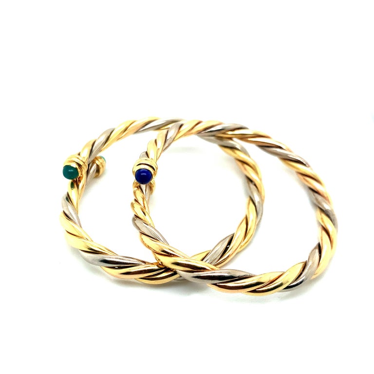 Cartier Tri-Color Gold Bangles For Sale at 1stDibs