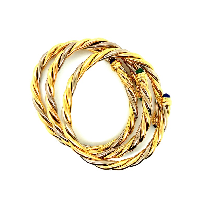 Cartier Tri-Color Gold Bangles For Sale at 1stDibs