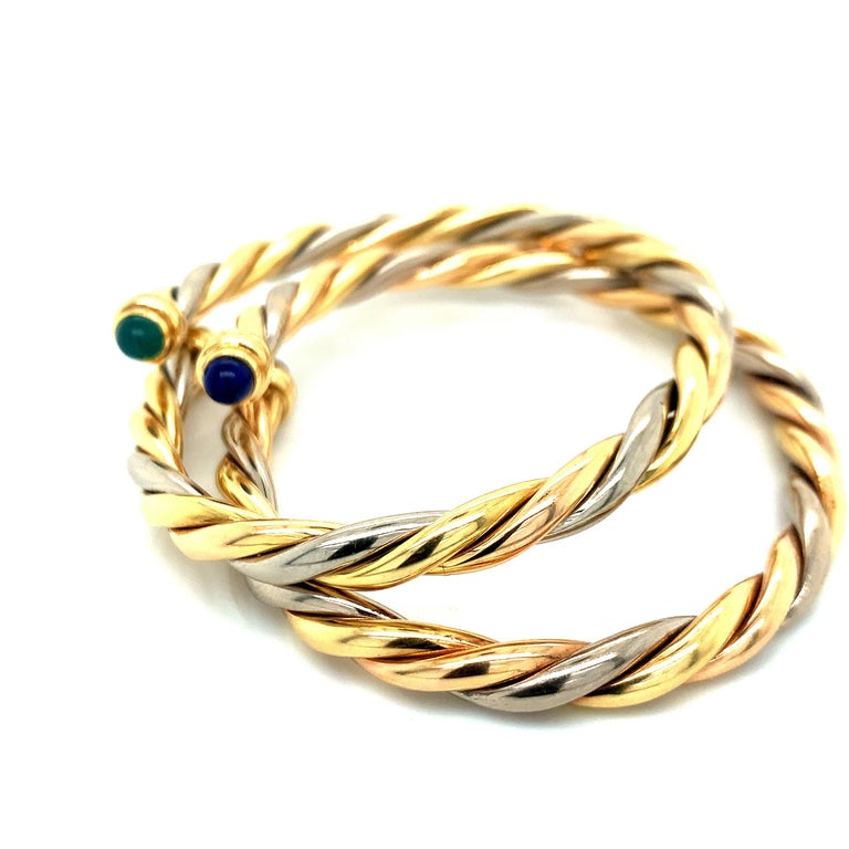 Cartier Tri-Color Gold Bangles For Sale at 1stDibs