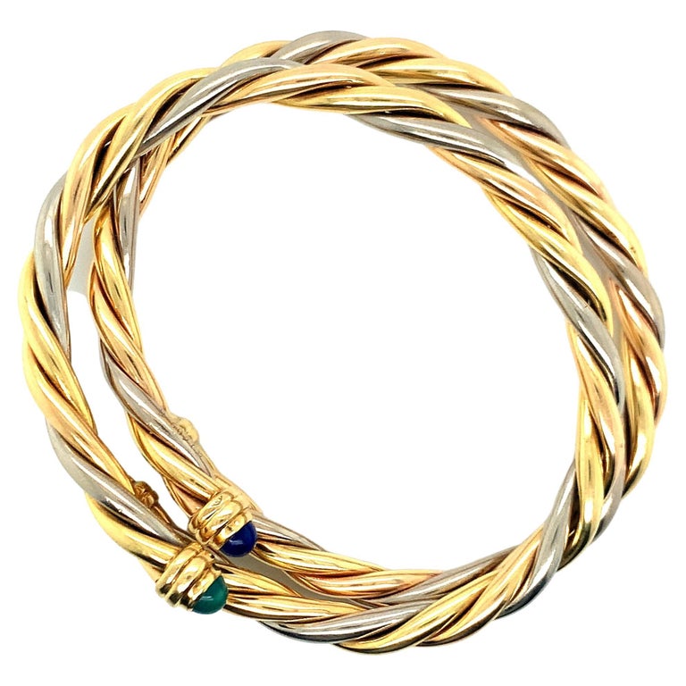 Cartier Tri-Color Gold Bangles For Sale at 1stDibs