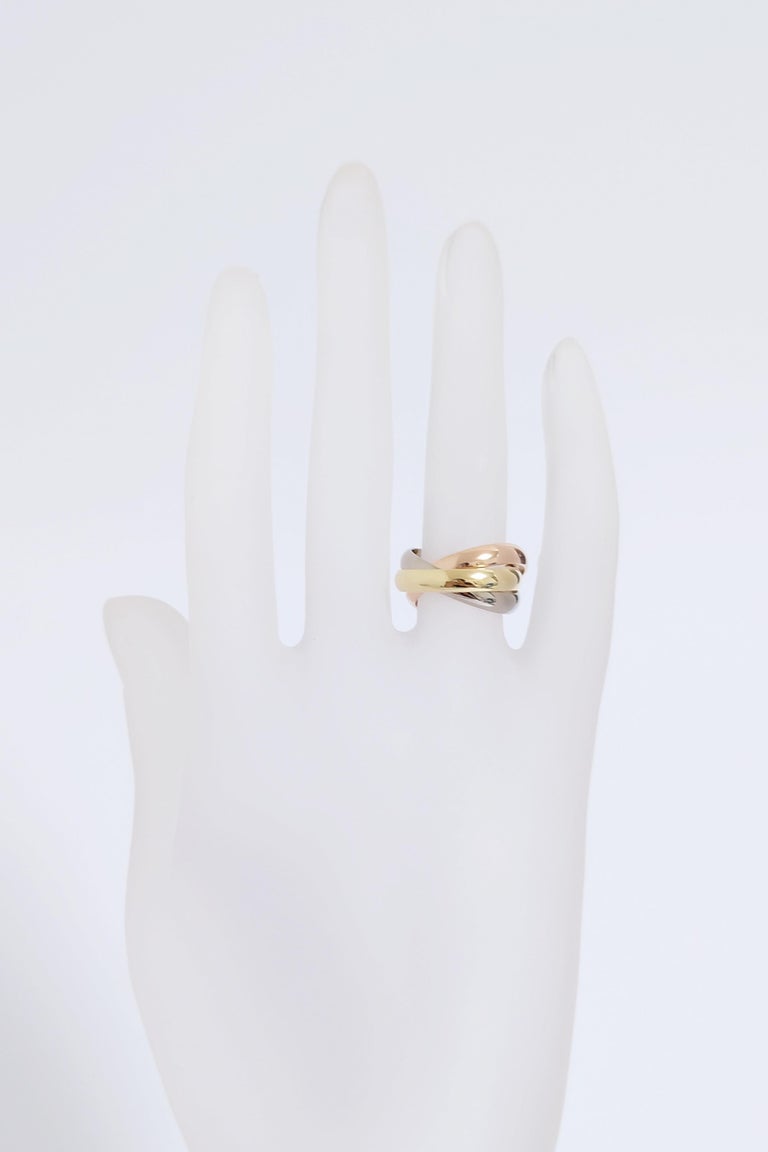Cartier Tri Color Trinity Band Ring For Sale at 1stDibs