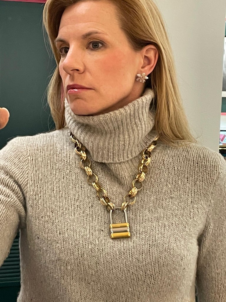 Cartier Tri- Link Padlock Necklace For Sale at 1stDibs | cartier lock ...