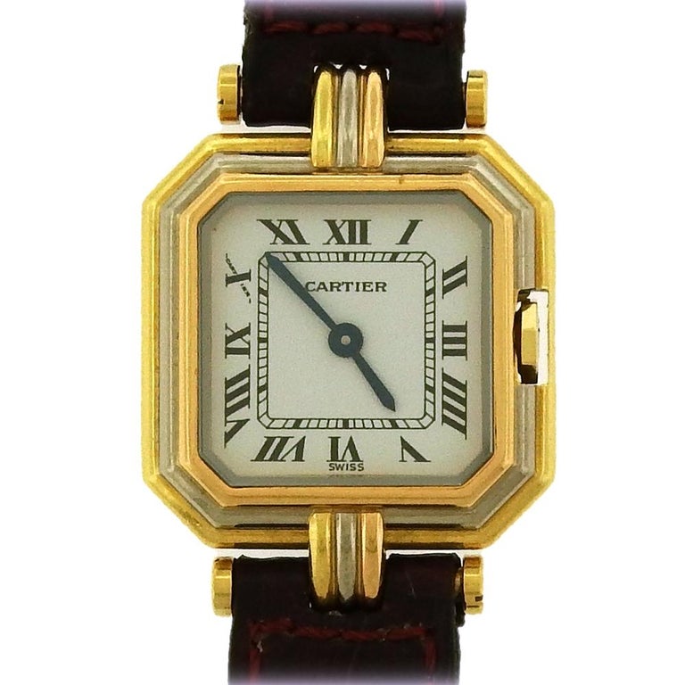 Cartier Tricolor Ceinture Quartz Wristwatch at 1stDibs