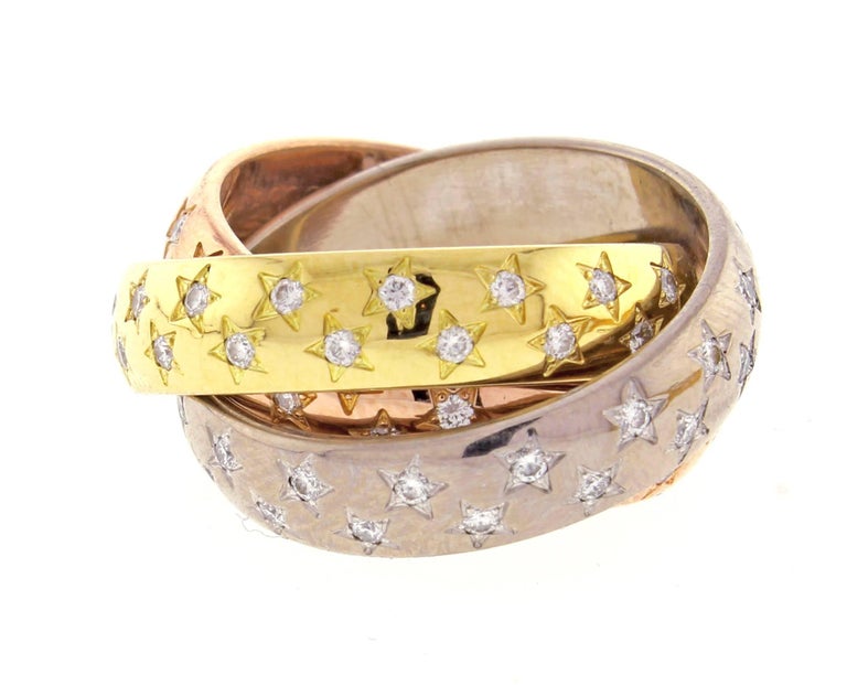 Cartier Trinity 100 Star Diamond Ring at 1stDibs | cartier trinity star ...