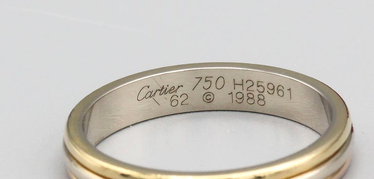 Cartier Trinity 18 Karat 3 Color Gold Men's Band Ring at 1stDibs ...