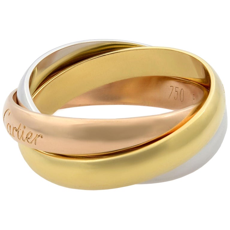 Cartier Trinity 18 Karat White Yellow Rose Gold Classic Ring at 1stDibs ...