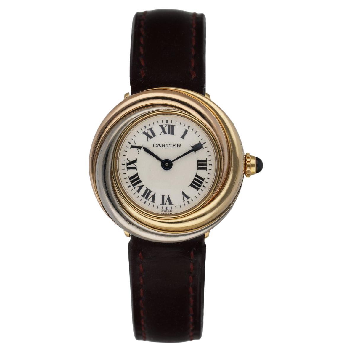 Cartier Must De Trinity 18k Gold Diamond White Dial Quartz Ladies Watch ...