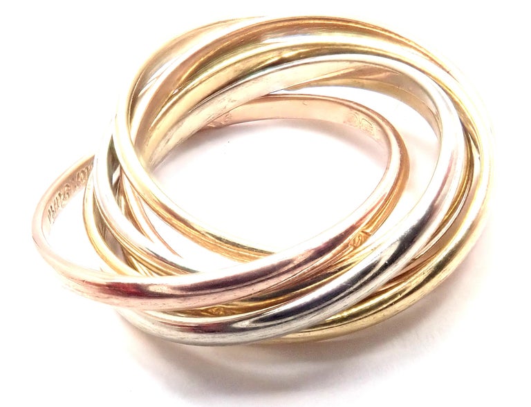 Cartier Trinity 7 Band Tricolor Gold Ring at 1stDibs