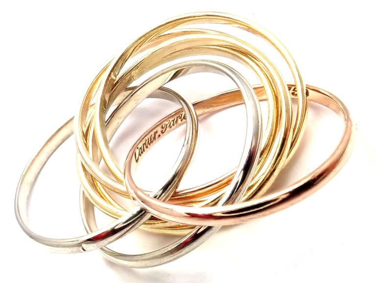 Cartier Trinity 7 Band Tricolor Gold Ring at 1stDibs