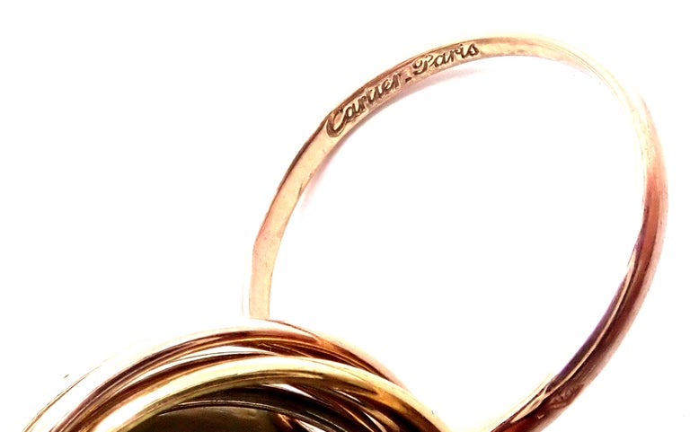 Cartier Trinity 7 Band Tricolor Gold Ring at 1stDibs