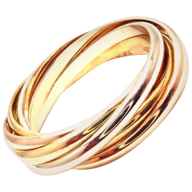 Cartier Trinity 7 Band Tricolor Gold Ring at 1stDibs | cartier tricolor ...