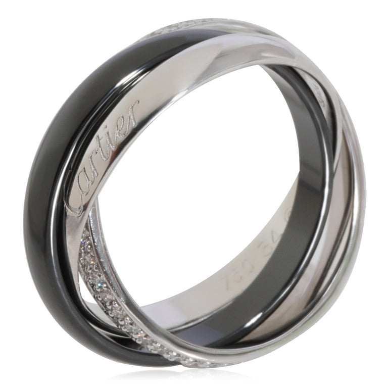 Cartier Trinity Ceramic Diamond Ring in 18k White Gold 0.45 CTW For ...