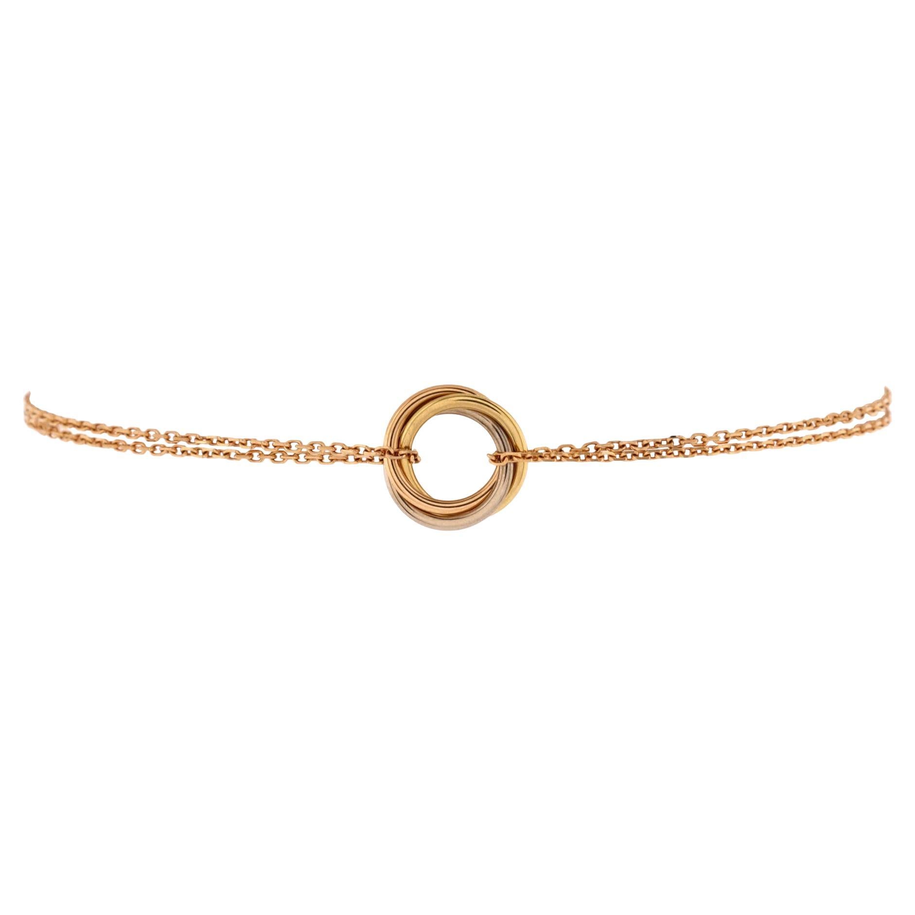 Cartier Trinity Chain Bracelet 18K Tricolor Gold For Sale at 1stDibs