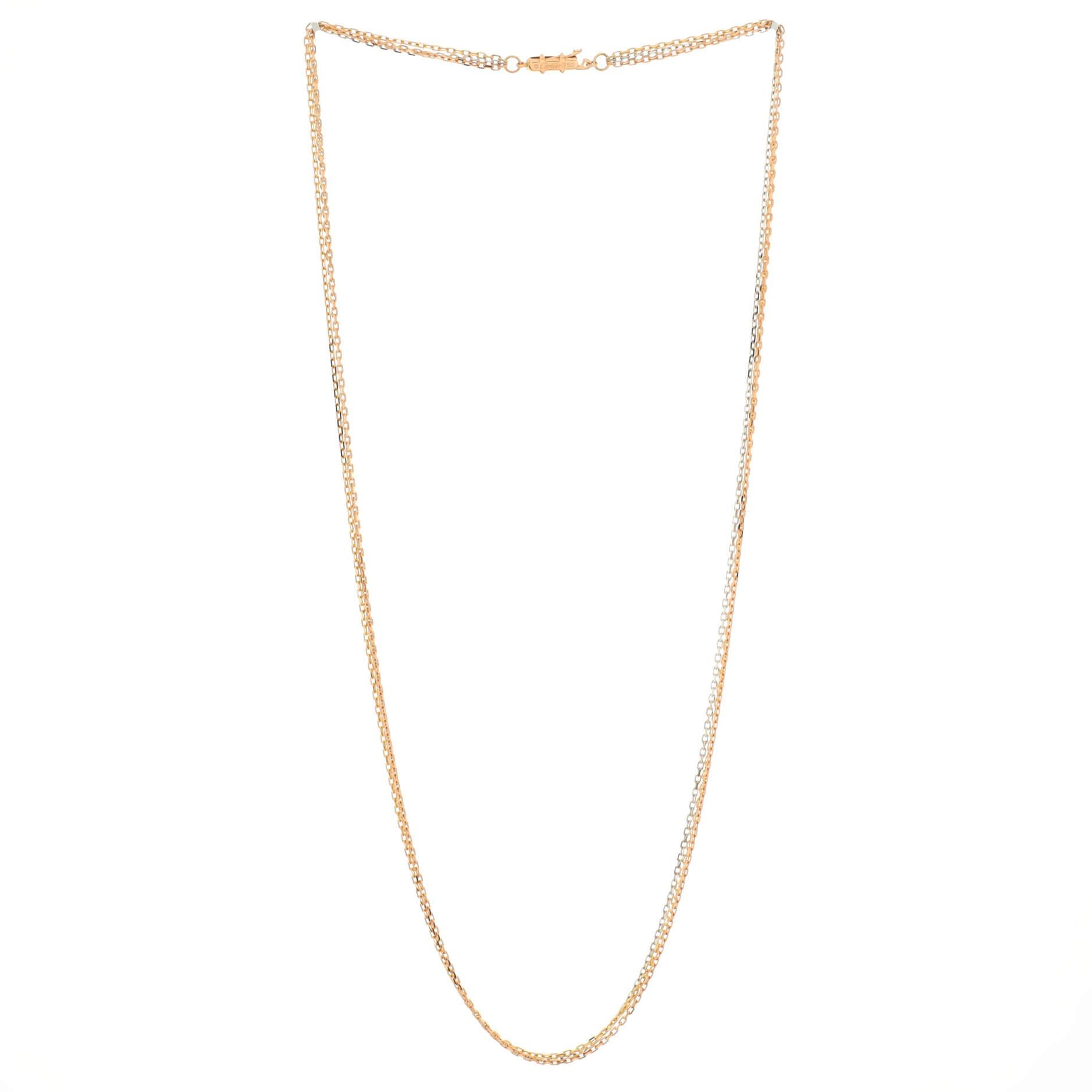 Cartier Trinity Chain Necklace 18K Tricolor Gold For Sale at 1stDibs